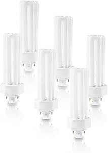 (6 Pack) PLT-32W 830, 4 Pin GX24Q-3, 32 Watt Triple Tube, Compact Fluorescent Light Bulb ...