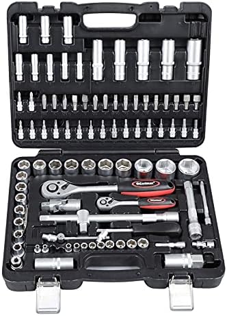 Eastman Tool Kit Ratchet 1/2 Inch & 1/4 Inch Sq. Drive 94 Pcs Socket ...