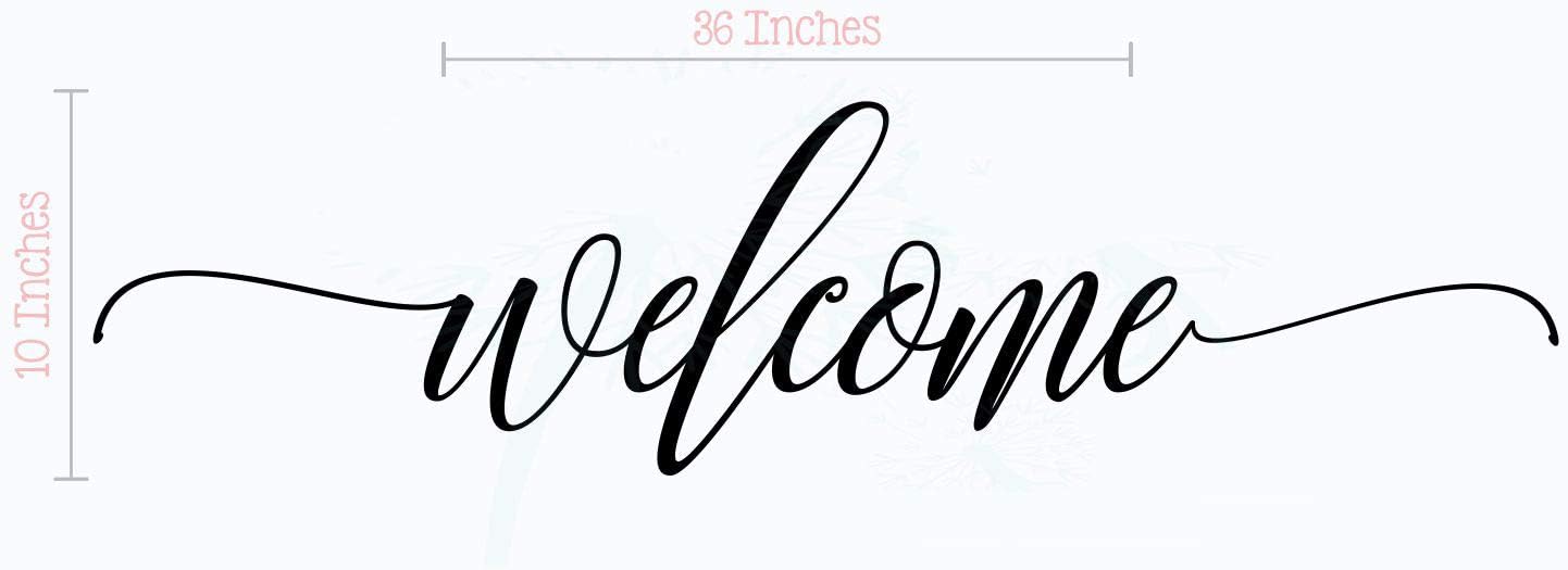 Welcome Hand Script Vinyl Letters Art Wall Stickers Decals Porch Home ...