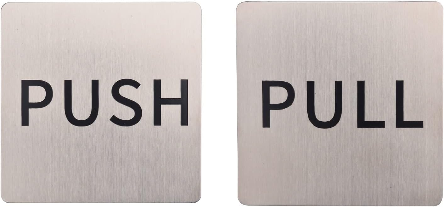 Amazon.com : Trusty Removable PUSH and PULL Stickers for Doors - Indoor ...