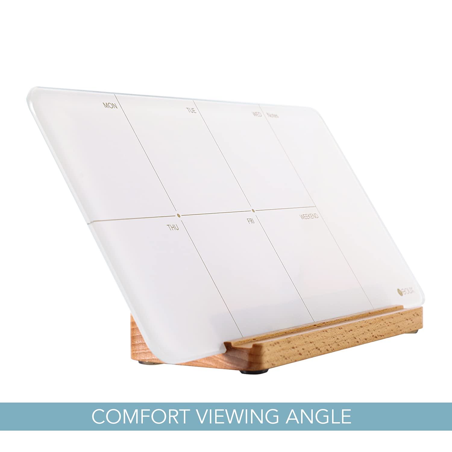Desktop Glass Weekly Planner Whiteboard with Detachable Wood Stand ...