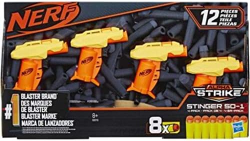 Nerf Alpha Strike Stinger SD-1 Blaster 4-Pack - 12 Pieces - Includes 4 ...