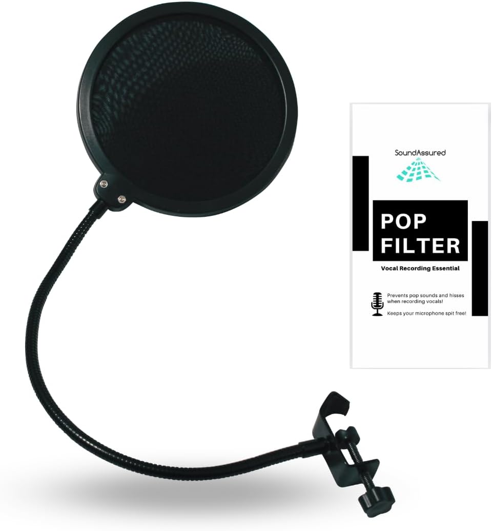 Amazon.com: BOILUZIO Premium Microphone Pop Filter - Professional Sound ...