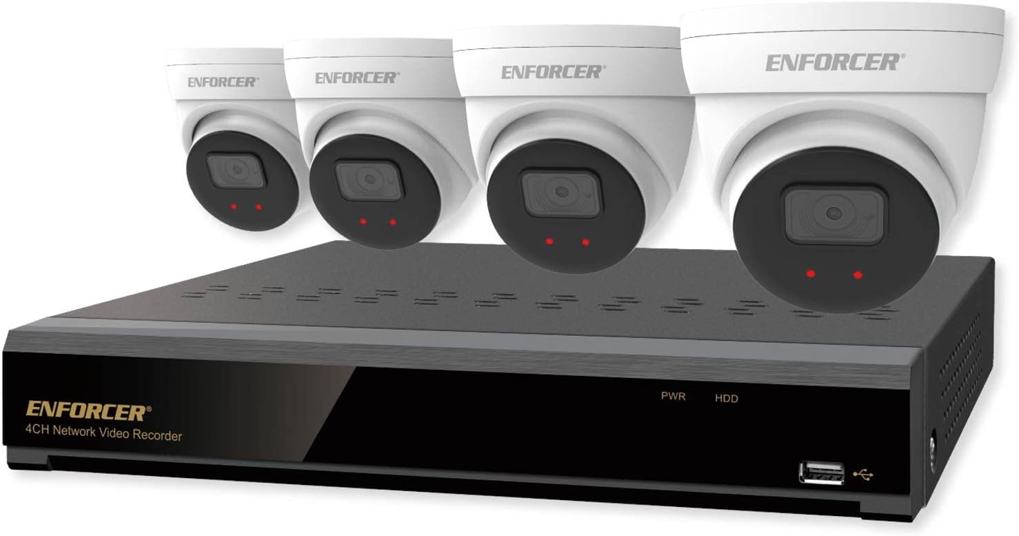 Amazon.com : Seco-Larm DRN-K104-04 Enforcer NVR & Camera Kit, 4K 4 ...