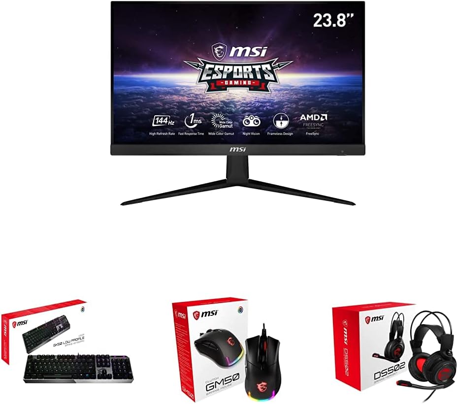 MSI Optix G241 Esports Gaming IPS Monitor with MSI VIGOR GK50 LOW ...