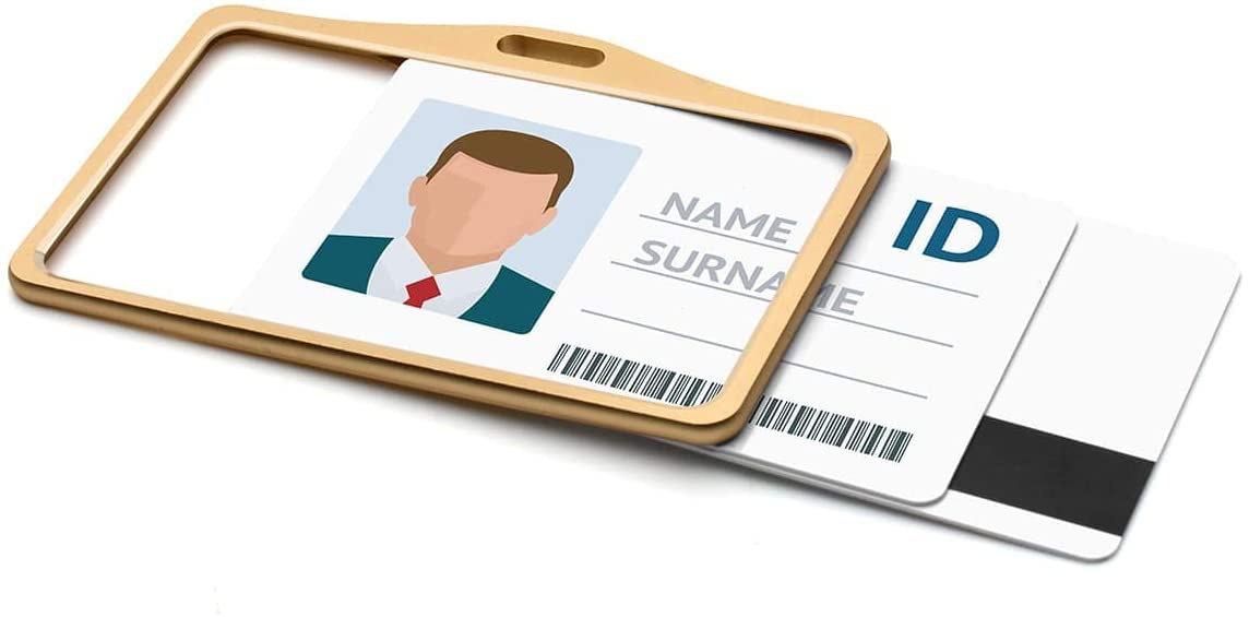 LRS Aluminum Alloy ID Card Holder - Landscape Style - Golden Color ...