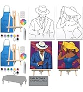 Amazon.com: VALLSIP 2 Pack Paint and Sip Canvas Painting Kit Pre Drawn Canvas for Painting for ...