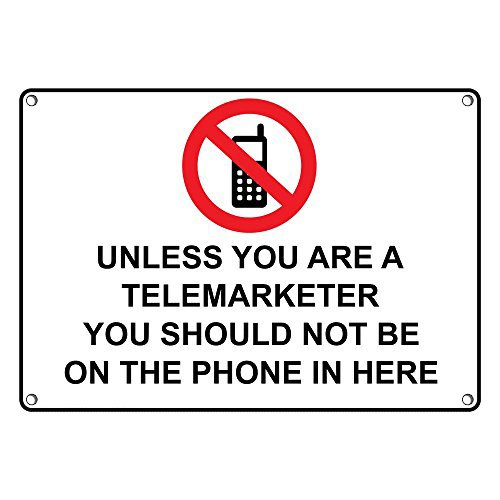 Amazon.com: Weatherproof Plastic No Telemarketer with Symbol Sign with ...