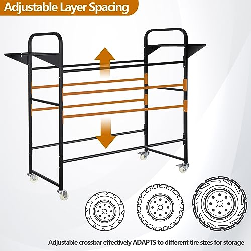Snapklik.com : Neorexon Rolling Tire Rack 57 X 20 X 55.1, Tire Storage ...
