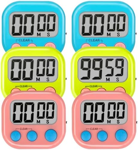 Amazon.com: ZILLEN 6 Pack Kitchen Timers for Cooking Digital Classroom ...