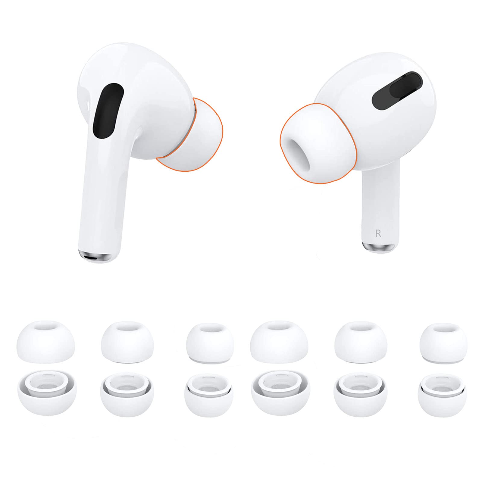 LEIDSANY 6 pares de almohadillas airpods pro, airpod pro replacement ...