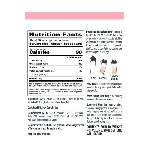 Isopure Infusions, Refreshingly Light Fruit Flavored Whey Protein ...