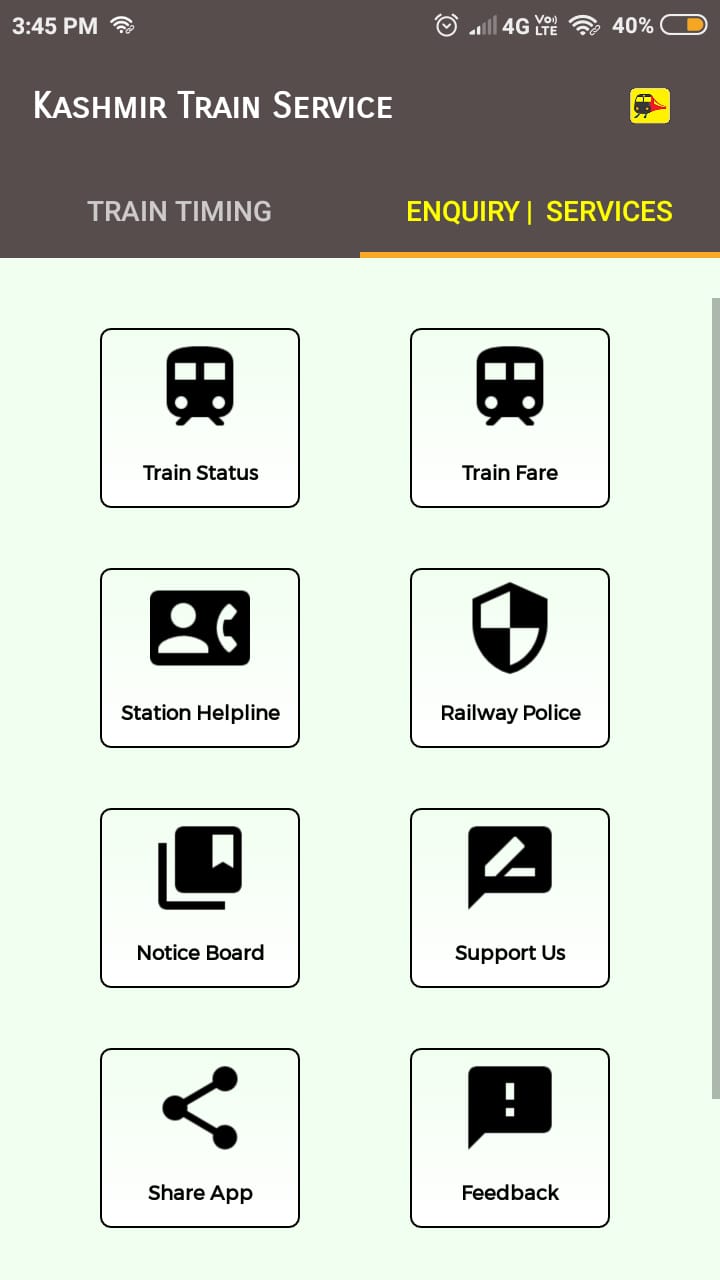 KASHMIR TRAIN TIMING - App on Amazon Appstore
