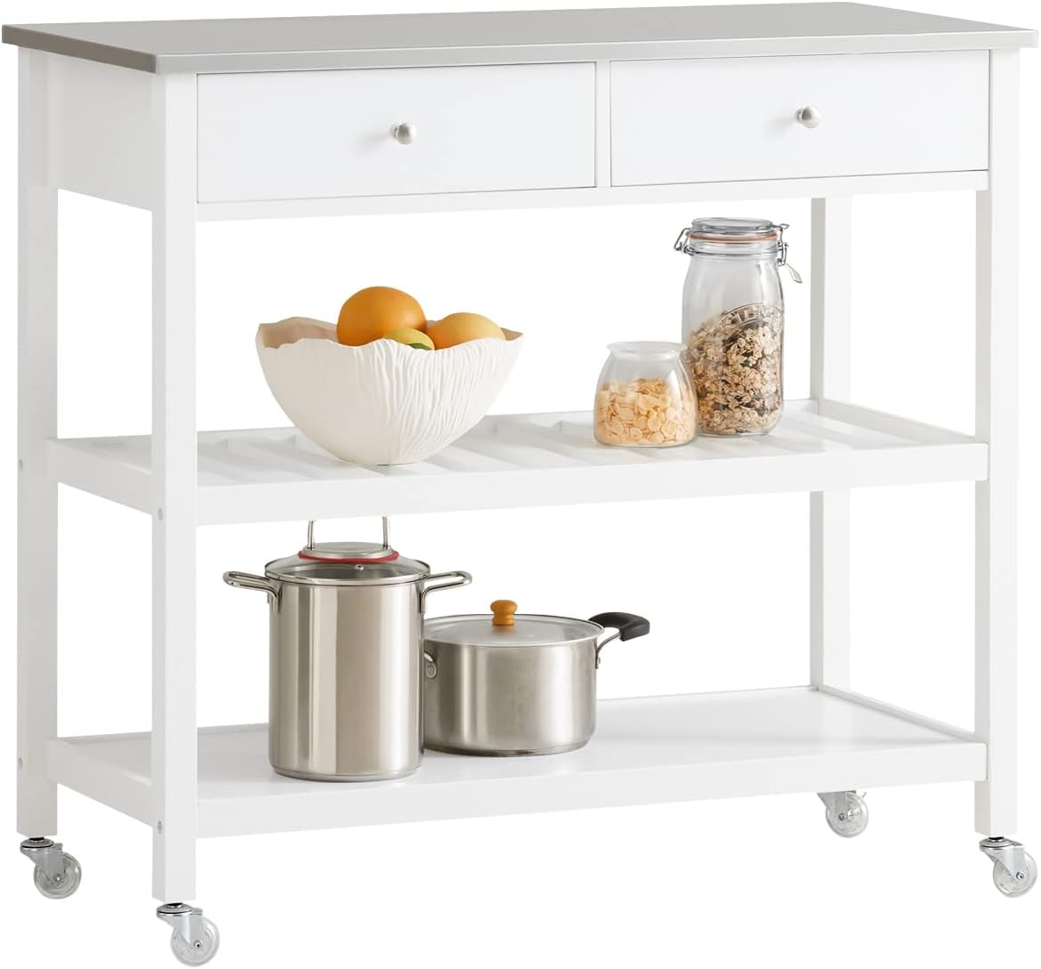 SoBuy FKW47-W, Kitchen Trolley Cart Kitchen Storage Trolley Serving ...