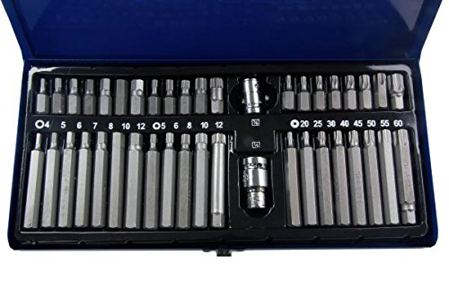 US PRO 42pc Bit Set, Hex, Allen, Torx, Star, Spline Sockets 3/8"-1/2"dr ...