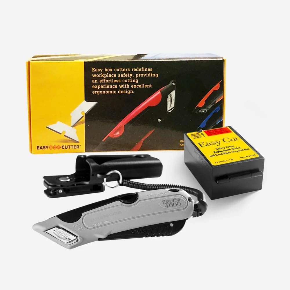 Easy Box Cutter 4000 Gray with 81 ct Blades, Box Cutter and Retractable ...
