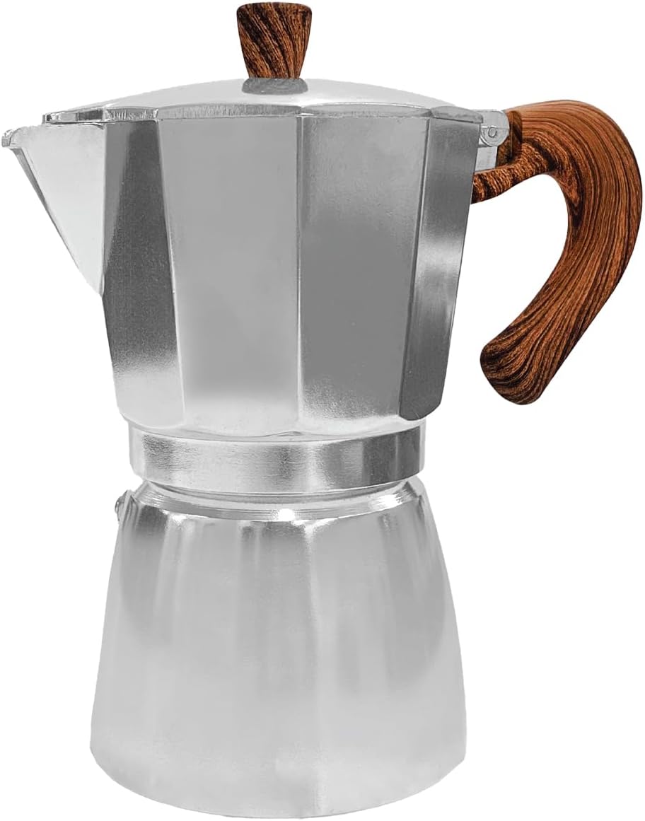 Amazon.com: JS Gourmet 6 Cup Aluminum Moka Pot Espresso Maker with ...