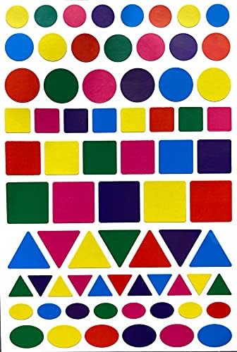 Amazon.com : 900 Pack - Colored Shape Stickers Labels, 3/4" - 4 Shapes ...