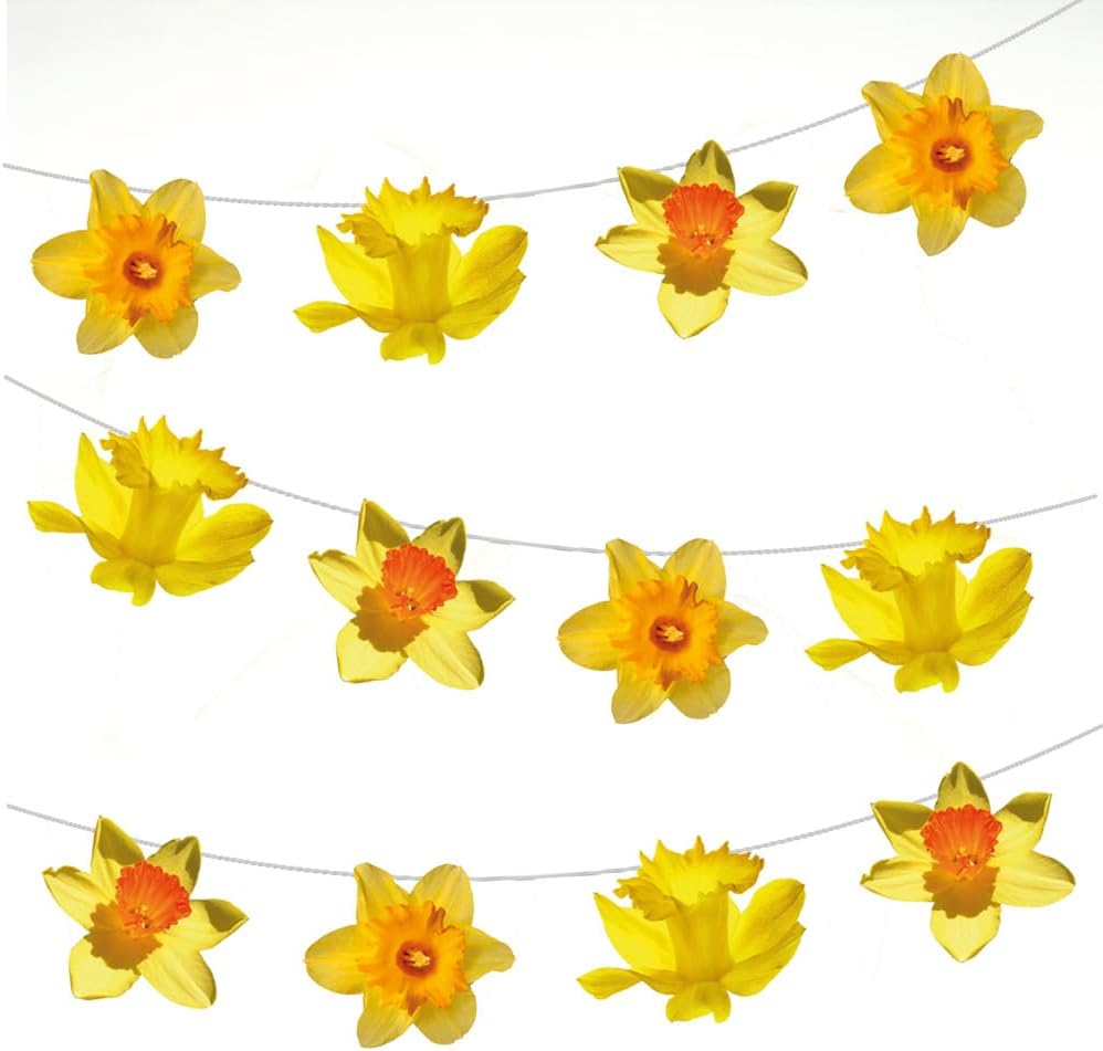 AK Giftshop Daffodil Flower Easter Bunting Party Decorations - 12pcs ...