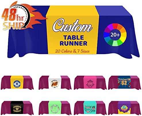 Amazon.com: Custom Table Runner with Business Logo - Custom Banner and ...