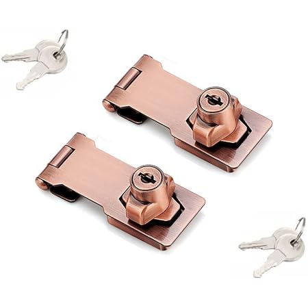 2 Packs Keyed Hasp Locks Twist Knob Keyed Locking Hasp for Small Doors ...