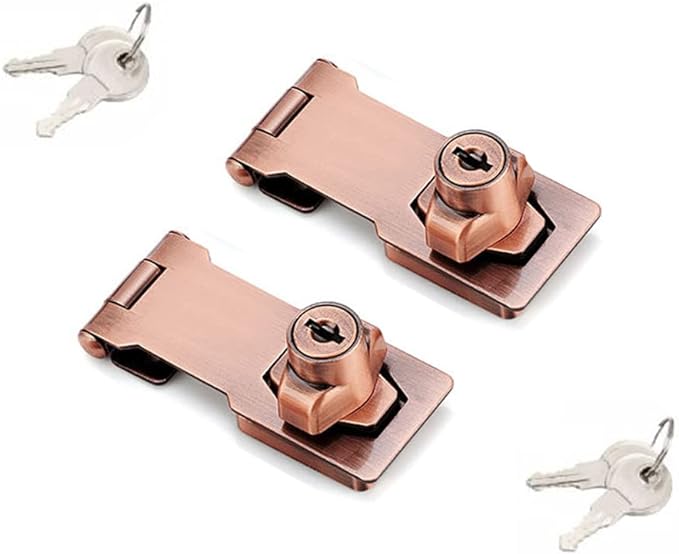 Amazon.com: 2 Packs Keyed Hasp Locks Twist Knob Keyed Locking Hasp for ...