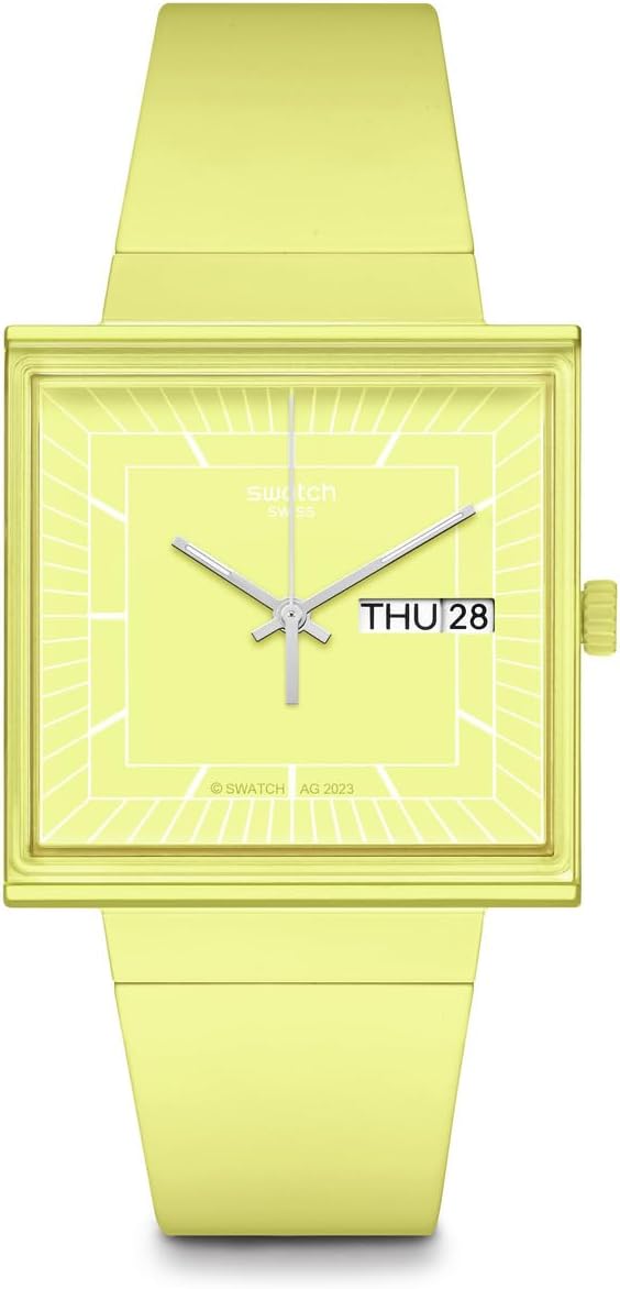 Amazon.com: Swatch Square Bioceramic Unisex Watch Casual Bioceramic ...