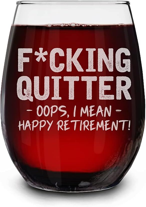 Amazon.com | shop4ever Quitter Oops, I Mean Happy Retirement! Engraved ...