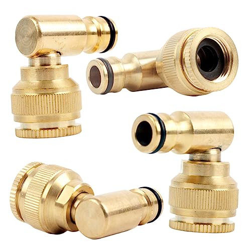 Brass Angled Tap Connector 1/2″ & 3/4″ 2in1,90 Elbow Female Rotating ...