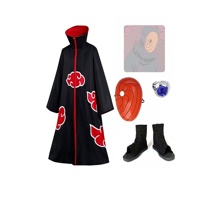 Buy COSMOVIE Akatsuki Cloak Costume Uchiha Obito Halloween Cosplay ...