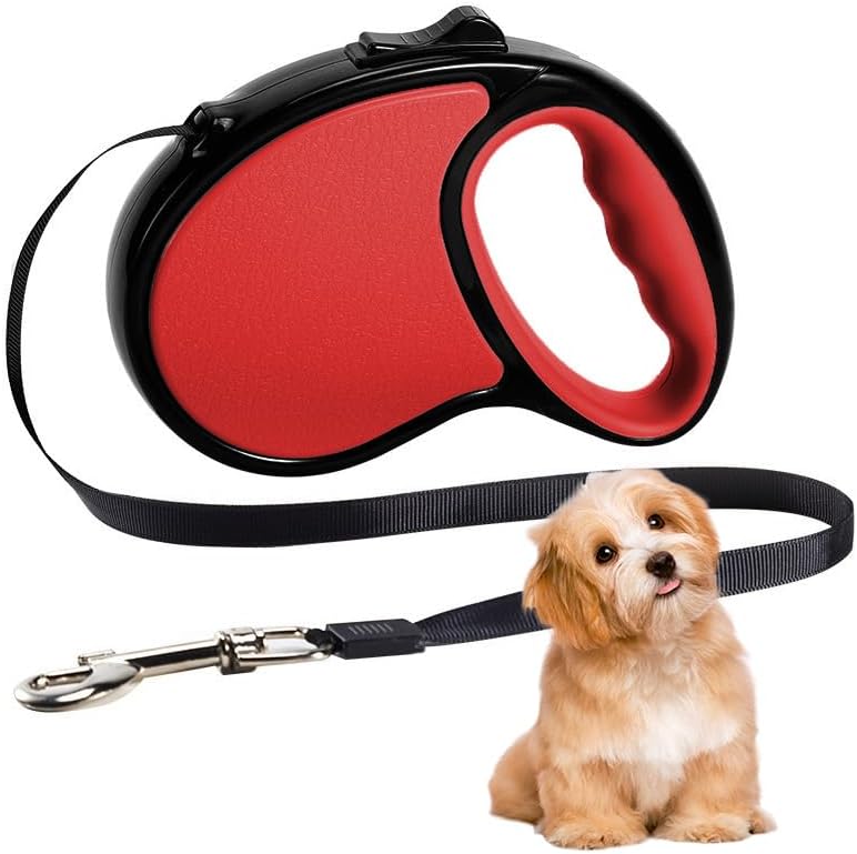 Retractable Dog Lead, 5m/20kg Red Heavy-Duty Extendable Dog Leads for ...