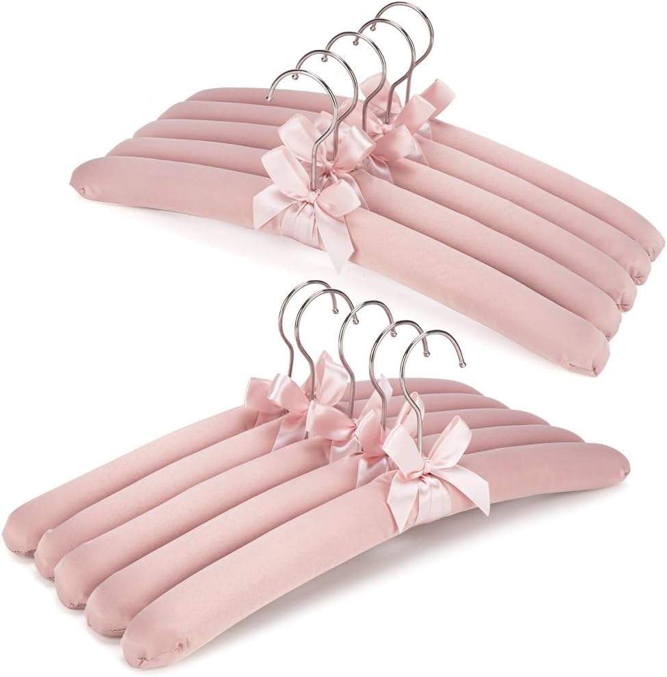Amazon.com: NEOVIVA 16 Inch Anti Slip Satin Padded Clothes Hangers for ...