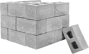 fasloyu 24PCs Mini Cement Cinder Bricks Build Your Own Tiny Wall Mini ...