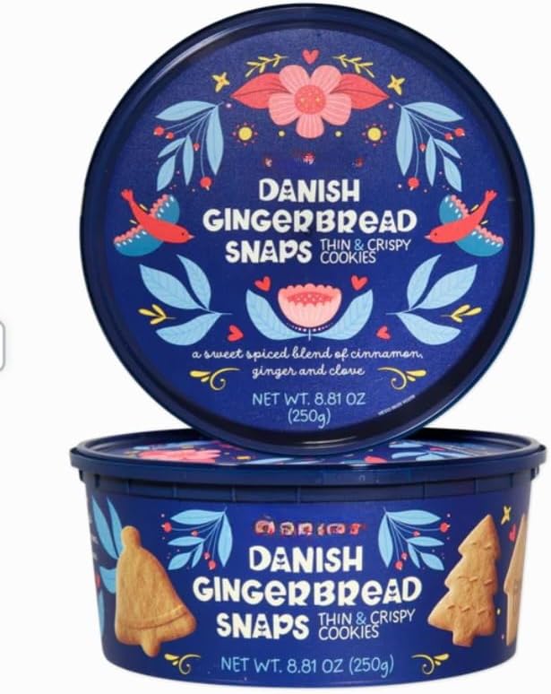 Amazon.com: Danish Gingerbread Snaps Cookies Holiday Shaped Trees ...