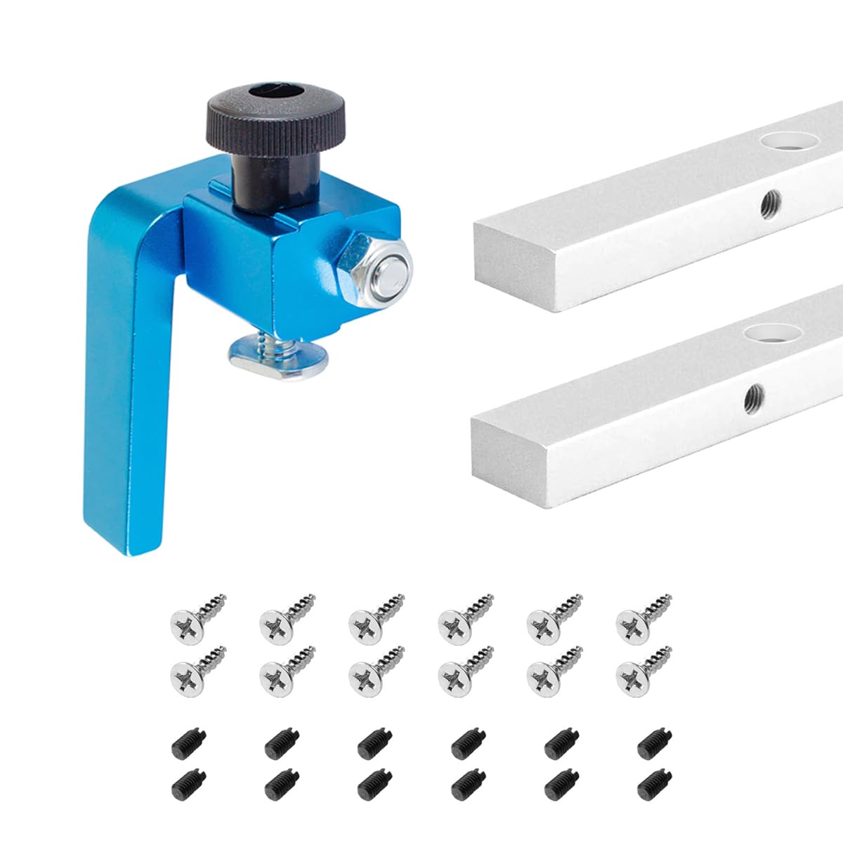 POWERTEC 3" T Track Flip Stop &18" Miter Bar Set w/Mounting Screws ...