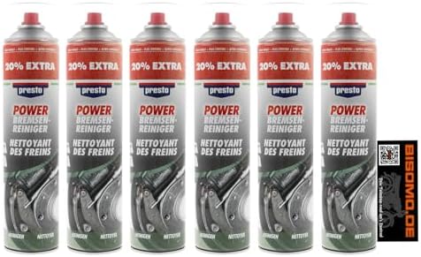 6x 600ml Presto Power Bremsenreiniger Teilereiniger Motor Kupplung ...