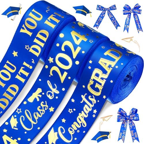 Amazon.com: Moukeren 3 Roll Class of 2024 Graduation Ribbon Graduation ...