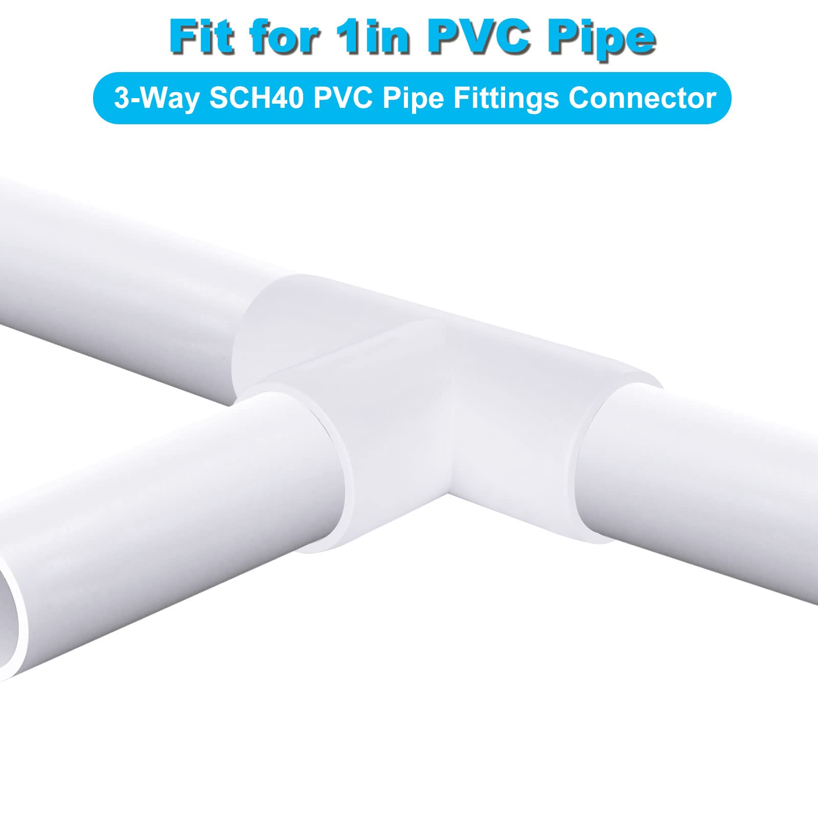 Snapklik.com : 16 Pack 1 Inch 3 Way Tee PVC Pipe Fittings, PVC Fitting ...