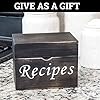Amazon.com: Black Recipe Box with Cards and Dividers - Wood Vintage ...