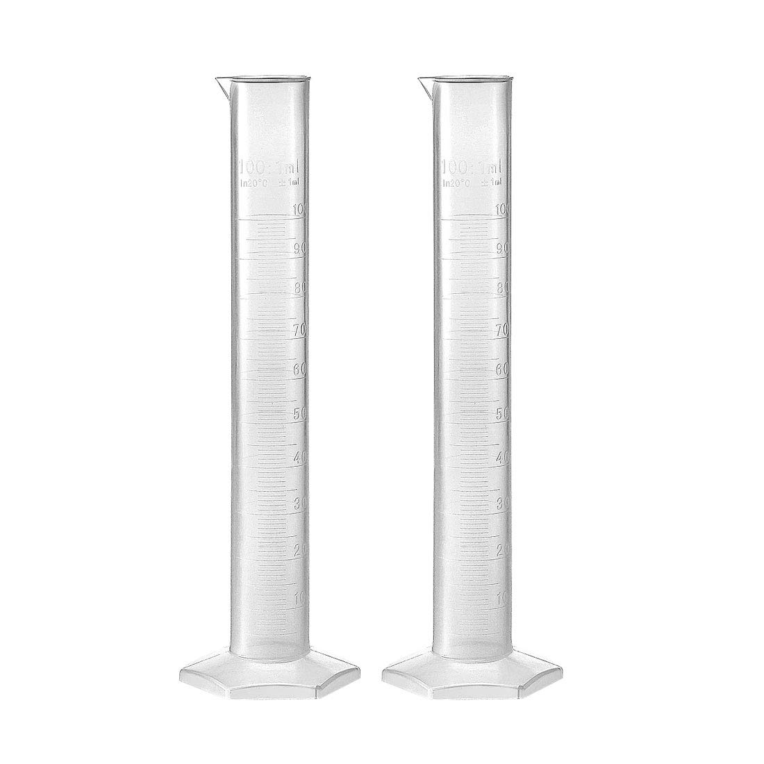 uxcell Plastic Graduated Cylinder, 100ml Measuring Cylinder, Science ...