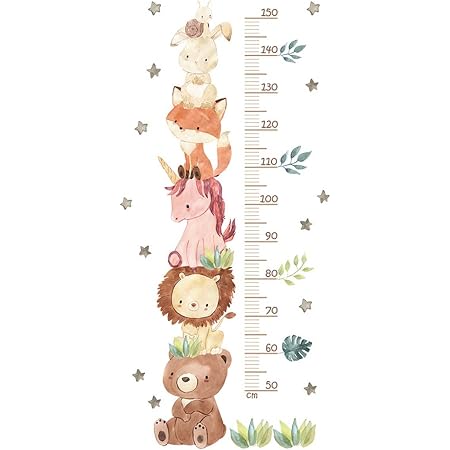 Amazon.com: Kawaii Wall Decorations, Cute Cartoon Height Chart Stickers ...
