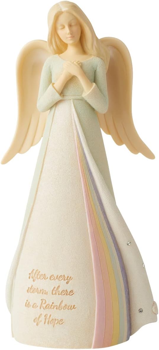 Amazon.com: Enesco Foundations Angel with Muff Figurine, 7.87-Inch ...