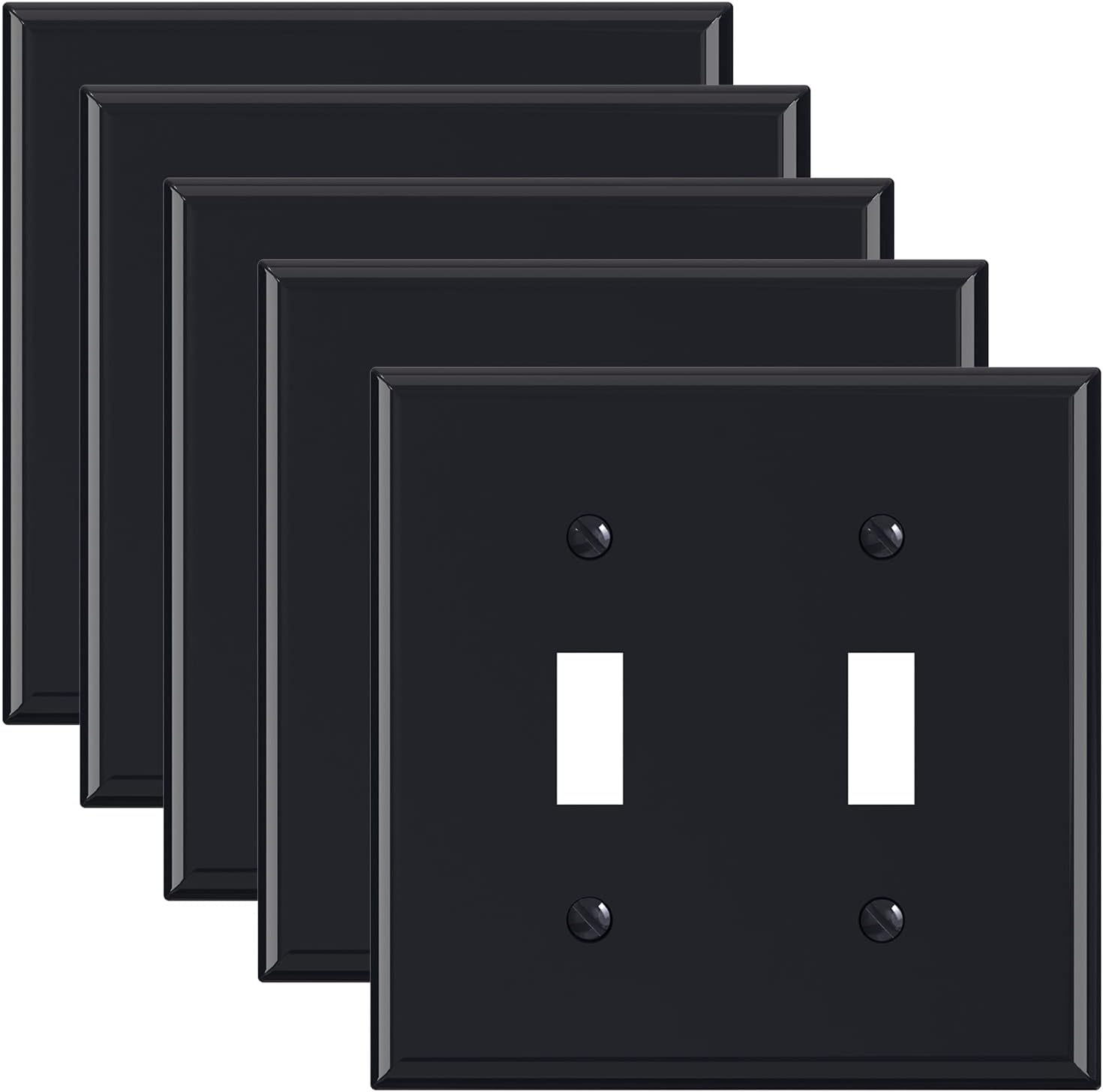 ELEGRP 2-Gang Duplex Receptacle Wall Plates, Mid-Size 4.88" H x 4.94" L ...