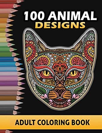 Amazon.com: Adult Coloring Book:100 Animal Designs: Book with ...