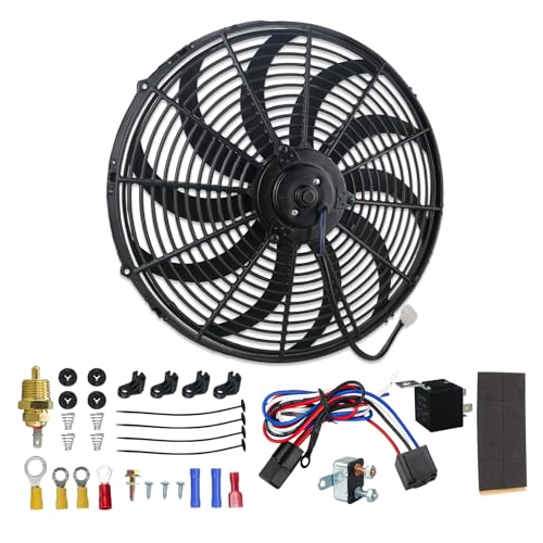16 inch Universal Radiator Fan 12V with 3000 CFM Thermostat Wiring ...