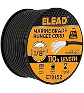 Heavy Duty Bungee Cord Roll, 1/8" x 110ft Marine Grade Outdoor Bungee ...