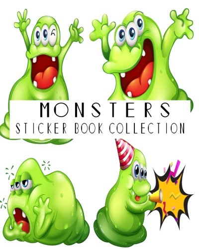 Monsters Sticker Book Collection: Blank Sticker Album for kids Size ...