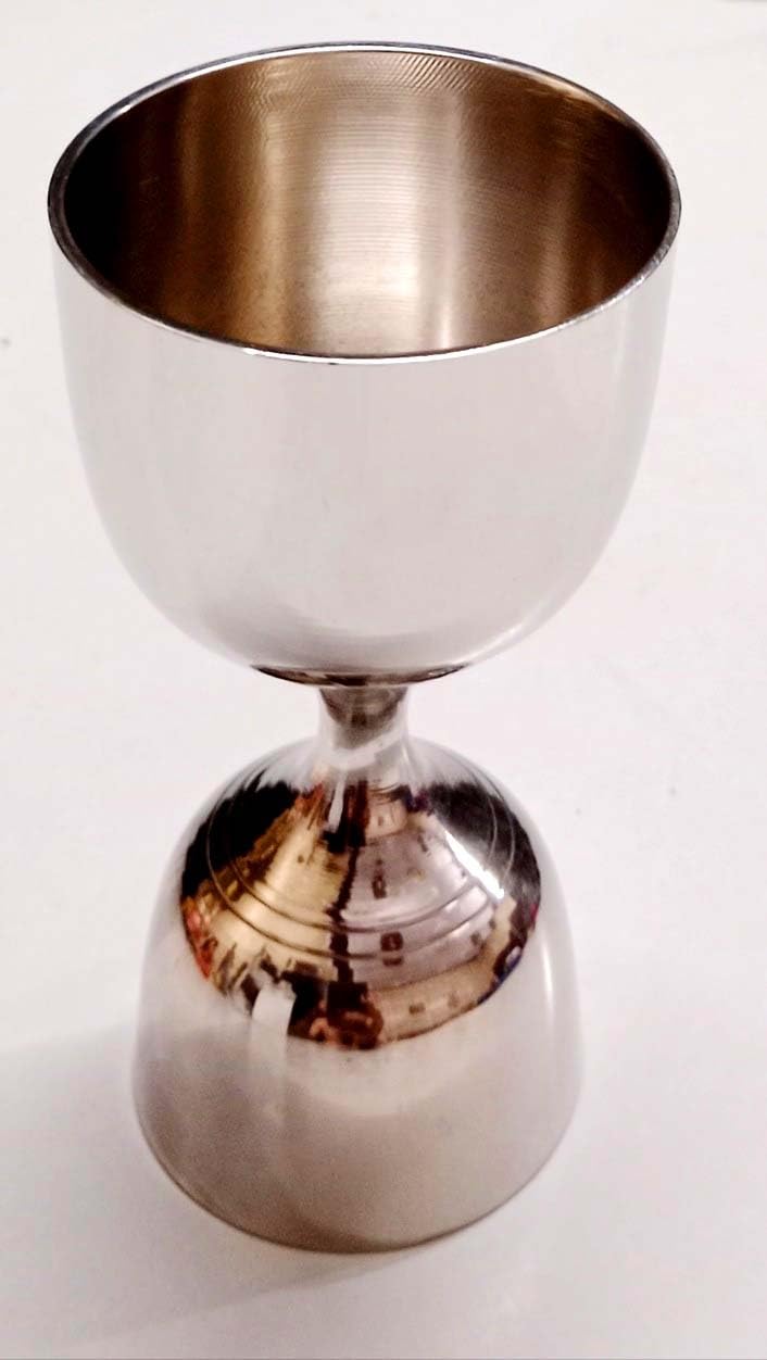 Buy Devanjana™ Pure Brass peg Measurer 30 & 60ml Glass in Silver Nickel ...