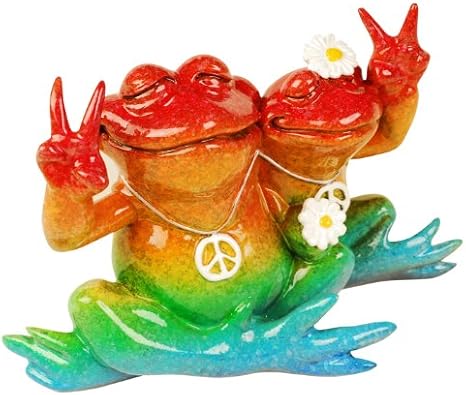 Amazon.com: Kitty's Critters 8693 Peace Man Frog Pair of Peace Lovers ...
