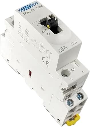 Amazon.com: 2P 25A 220V/230V 50/60HZ Din Rail Household ac Modular contactor with Manual Control ...